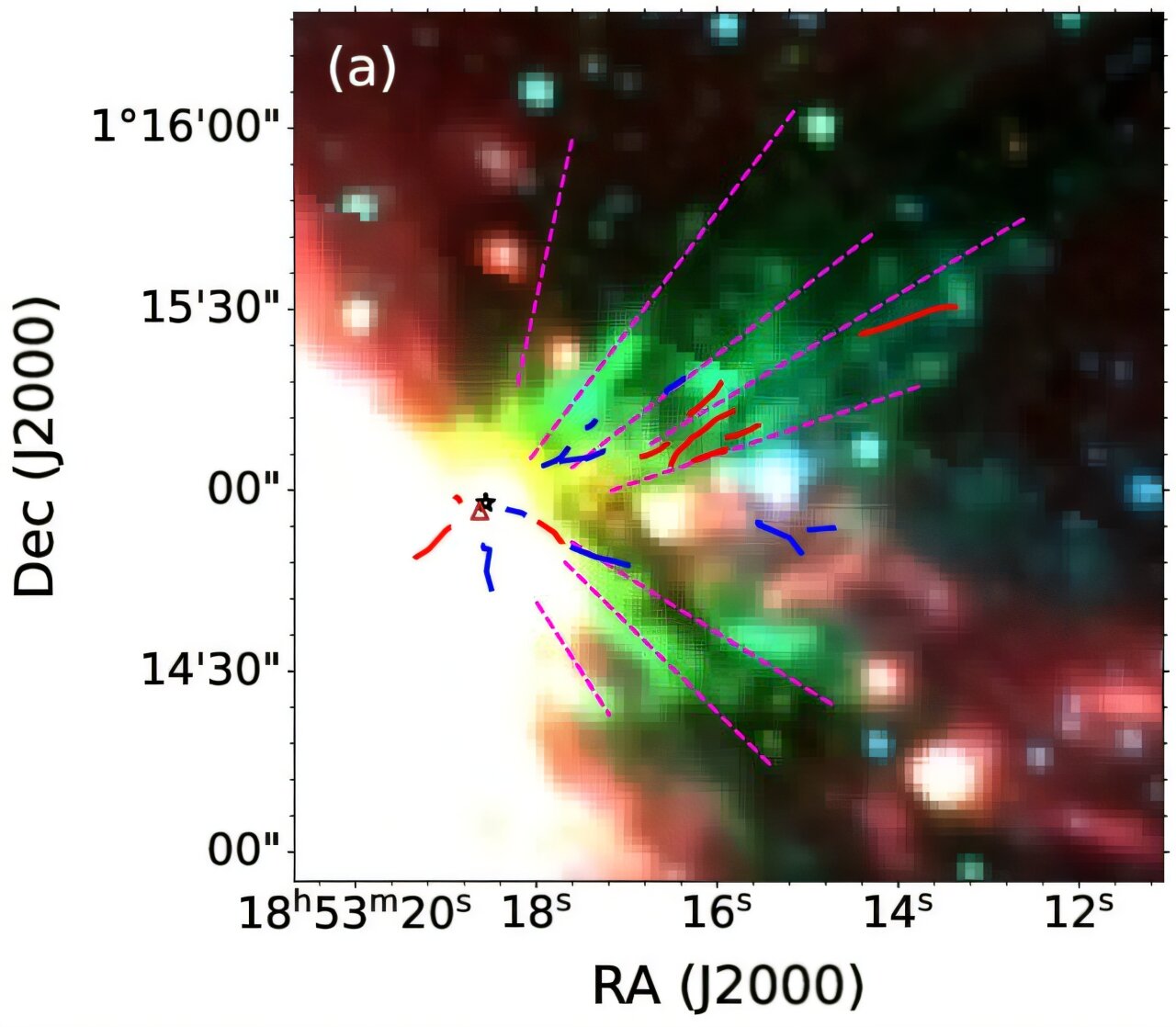 Astronomers discover explosive outflow in star-forming complex using ...